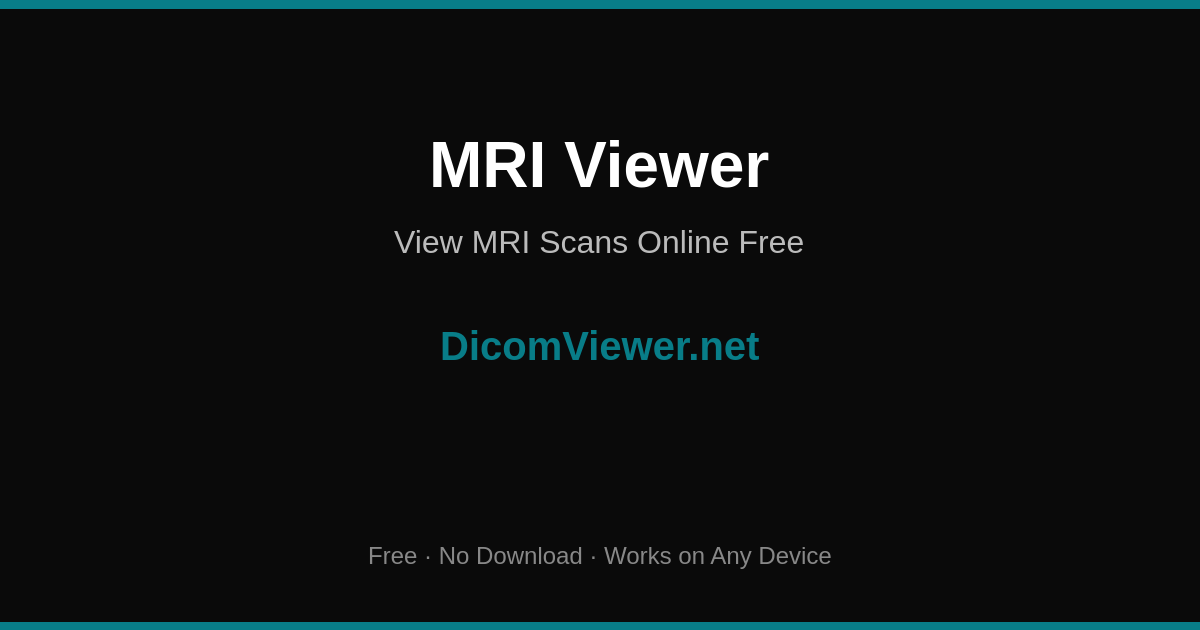 MRI Viewer Online - Free MRI Image Viewer | DicomViewer.net